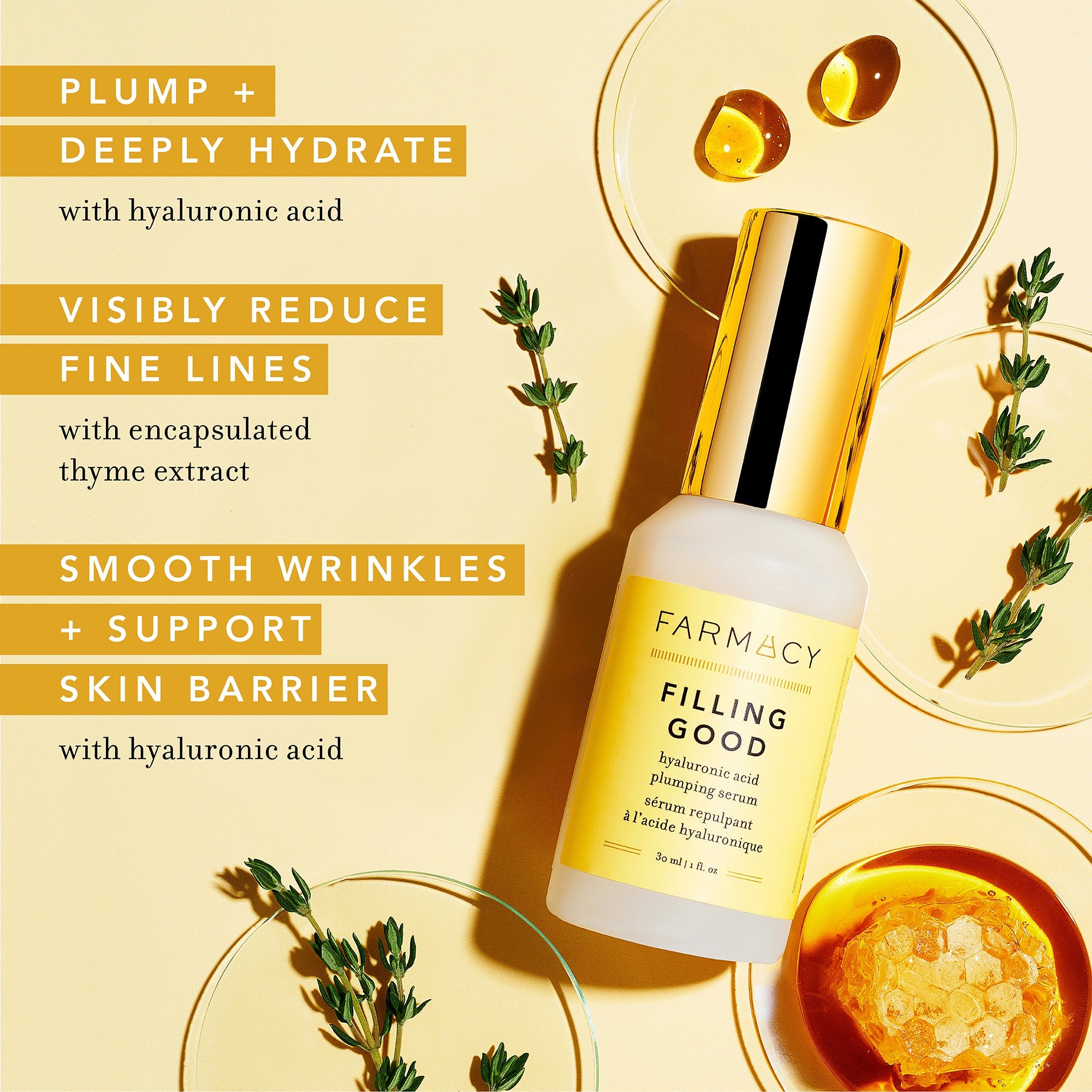 Filling Good Mini Serum with Peptides and Hyaluronic Acid | Farmacy Beauty